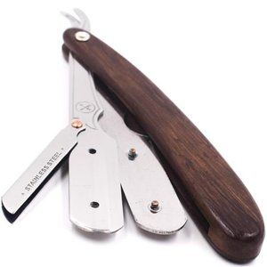 Grooming | Walnut Wood Handle Straight Edge Barber Razor With Stainless ...